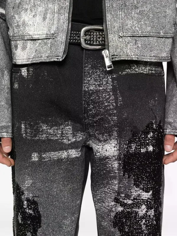PURPLE BRAND Beaded Palms Denim Jeans