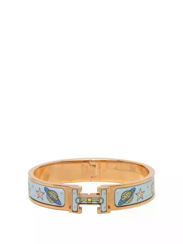 Hermès 2000-2025 Narrow Enamel Chorus Stellarum Clic H Bracelet Pm Costume Bracelet - Blue