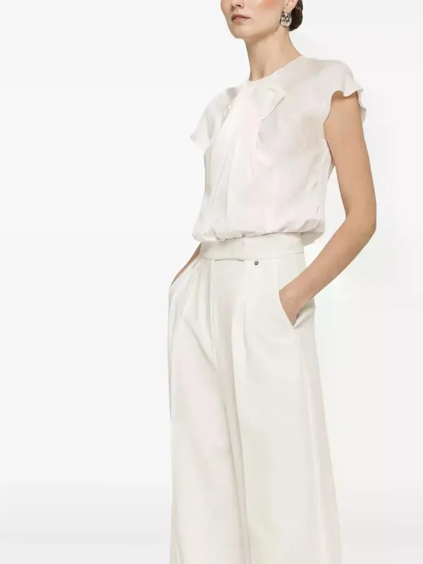 NISSA Pleat-detail Blouse - White