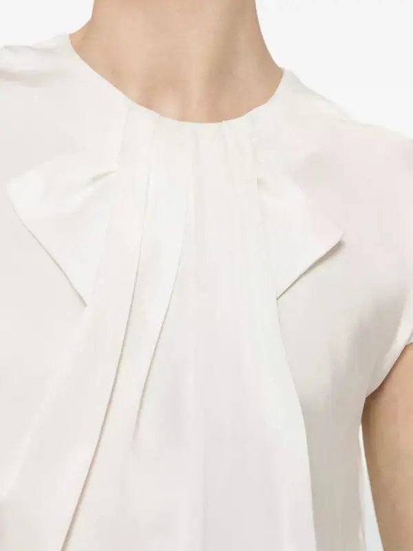 NISSA Pleat-detail Blouse - White