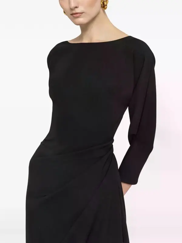 NISSA Pleat Midi Dress - Black