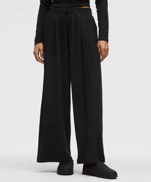 Lululemon Becalm High-rise Pleated Wide-leg Pants - Black