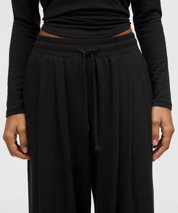 Lululemon Becalm High-rise Pleated Wide-leg Pants - Black