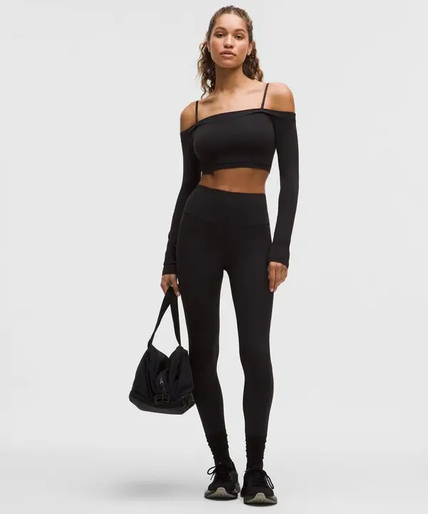 Lululemon Wunder Train Off-shoulder Long-sleeve Top