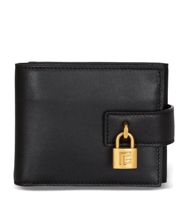 Balmain Leather Pulse Trifold Wallet - Black