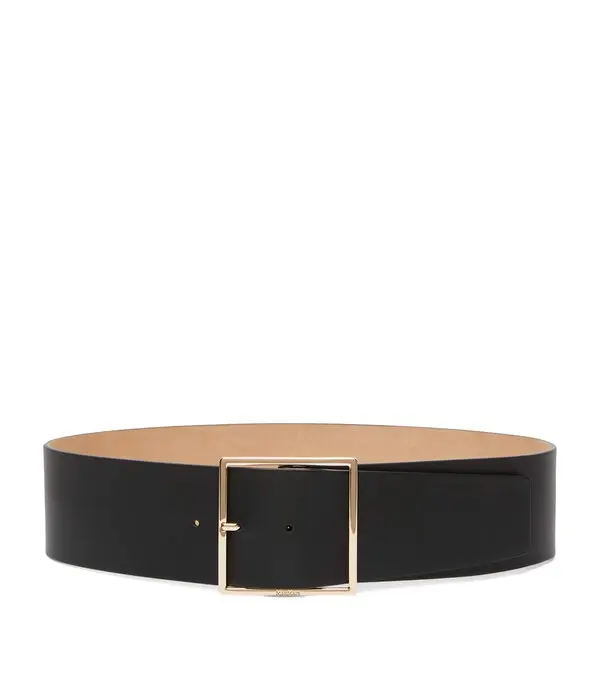 Max Mara Leather Wide Belt - Black
