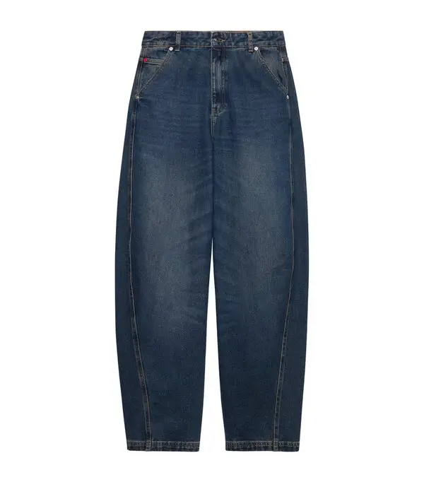 Max & Co. Re-edit High-rise Barrel-leg Jeans - Blue