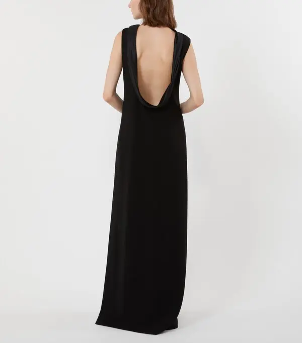 Max Mara Crepe Maxi Dress - Black