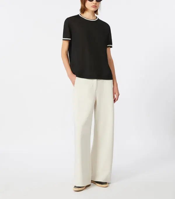 Max Mara Linen T-shirt Sweater - Black