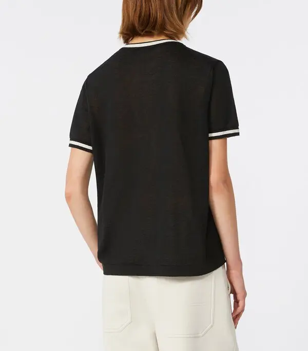 Max Mara Linen T-shirt Sweater - Black