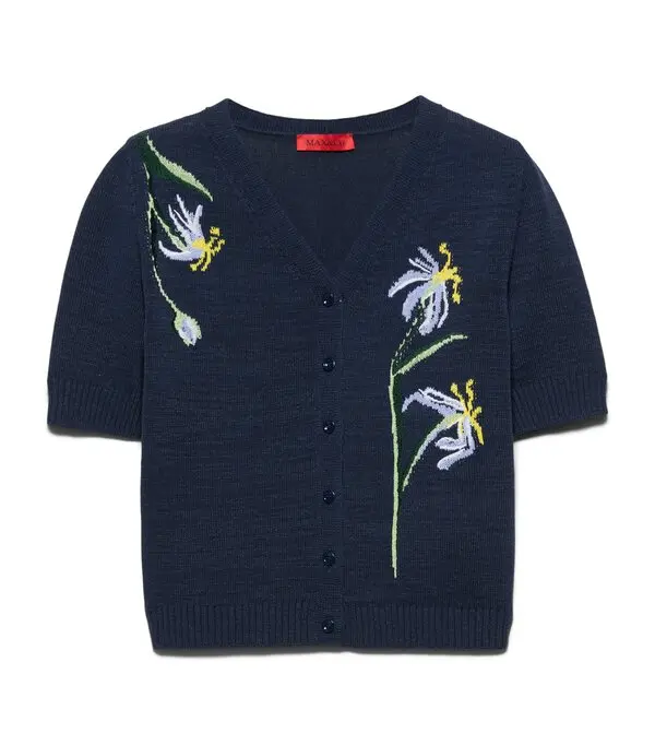 Max & Co. Embroidered Floral Cotton-blend Cardigan