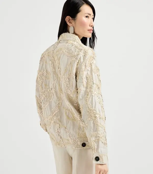 Brunello Cucinelli Cotton-blend Embroidered Poplin Jacket
