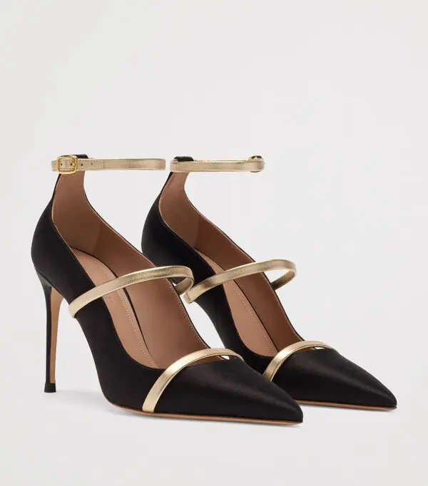 MALONE SOULIERS Diaz Satin Heeled Pumps 90