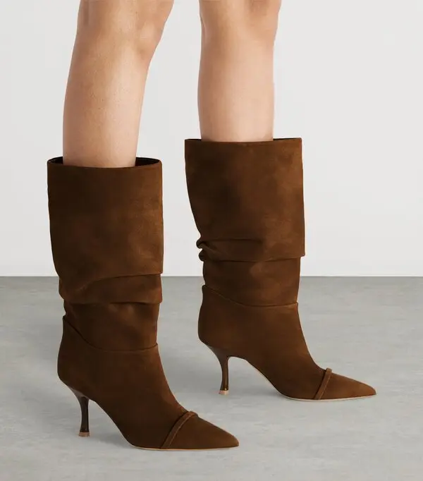 MALONE SOULIERS Isley 70 Suede Heeled Boots - Brown