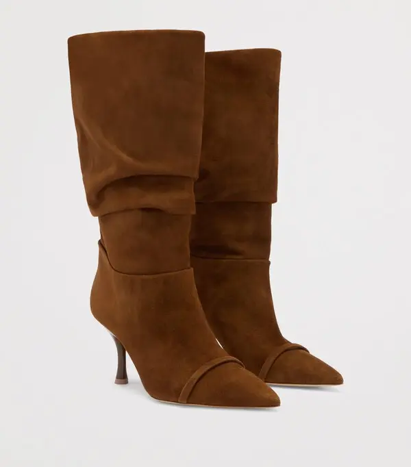 MALONE SOULIERS Isley 70 Suede Heeled Boots - Brown