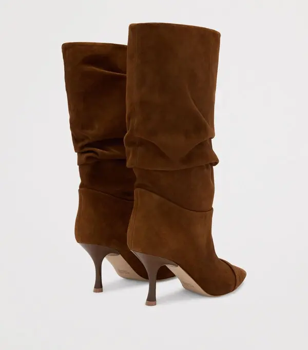 MALONE SOULIERS Isley 70 Suede Heeled Boots - Brown