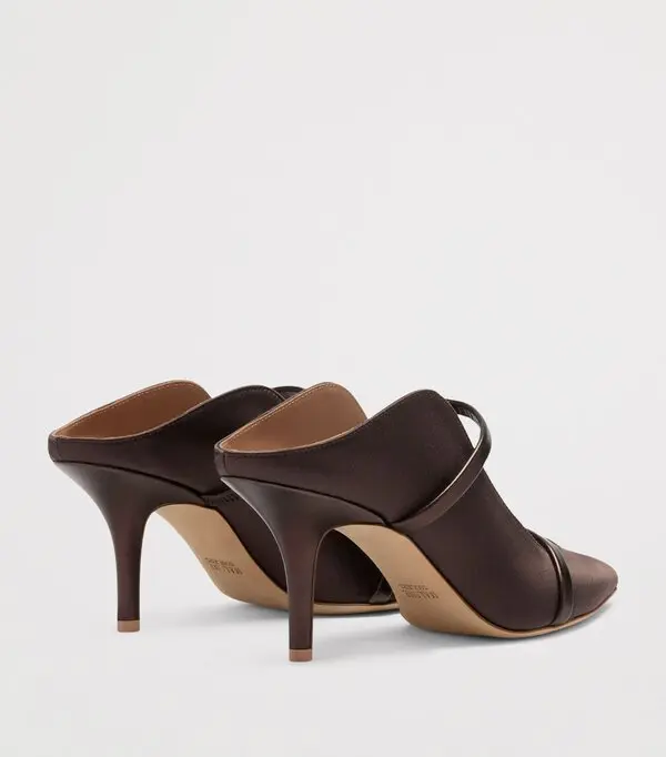 MALONE SOULIERS Maureen 70 Satin Mules - Brown