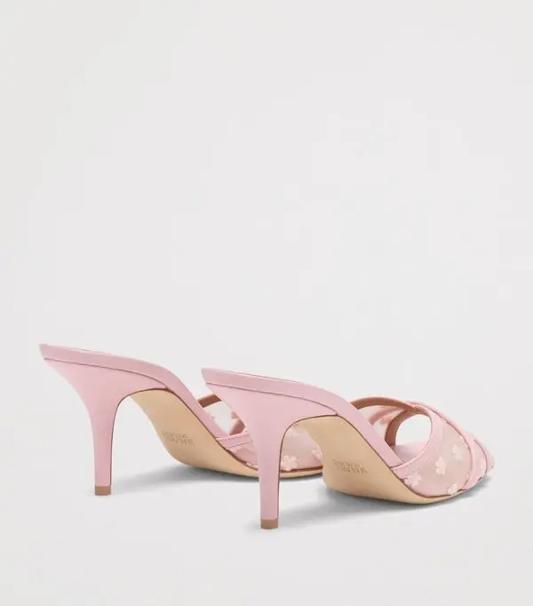 MALONE SOULIERS Perla Mesh And Leather Mules - Pink