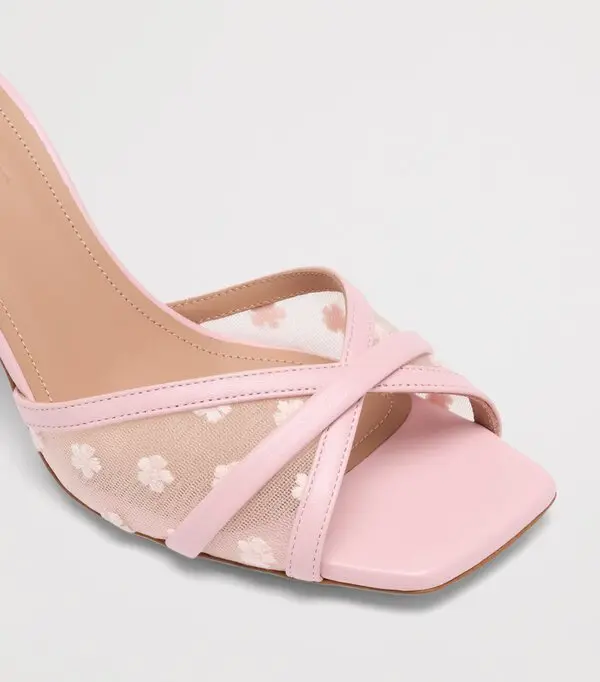 MALONE SOULIERS Perla Mesh And Leather Mules - Pink