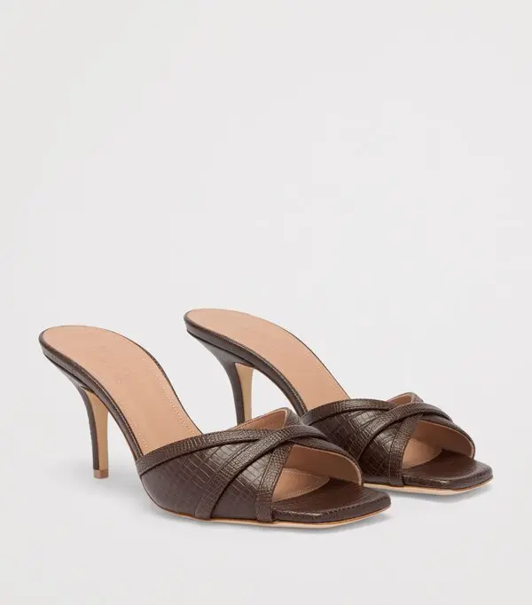MALONE SOULIERS Perla 70 Leather Mules - Brown