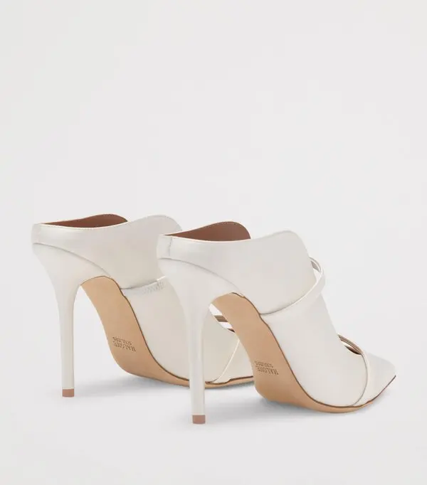 MALONE SOULIERS Maureen 100 Satin Mules - Ivory