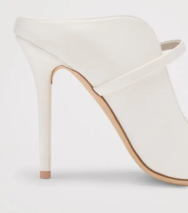 MALONE SOULIERS Maureen 100 Satin Mules - Ivory