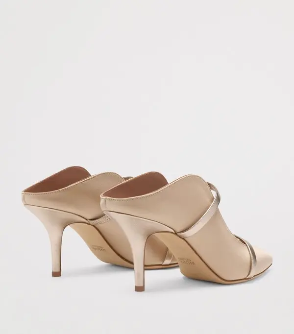 MALONE SOULIERS Maureen 70 Satin Mules - Nude