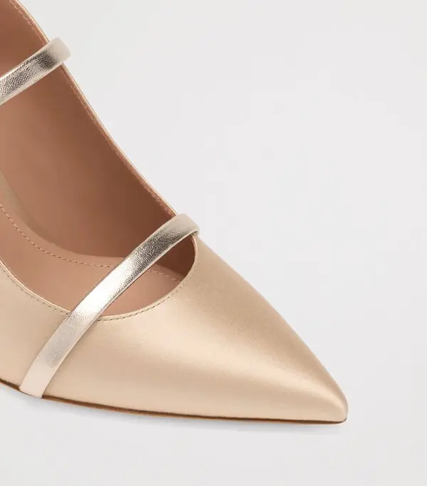 MALONE SOULIERS Maureen 70 Satin Mules - Nude