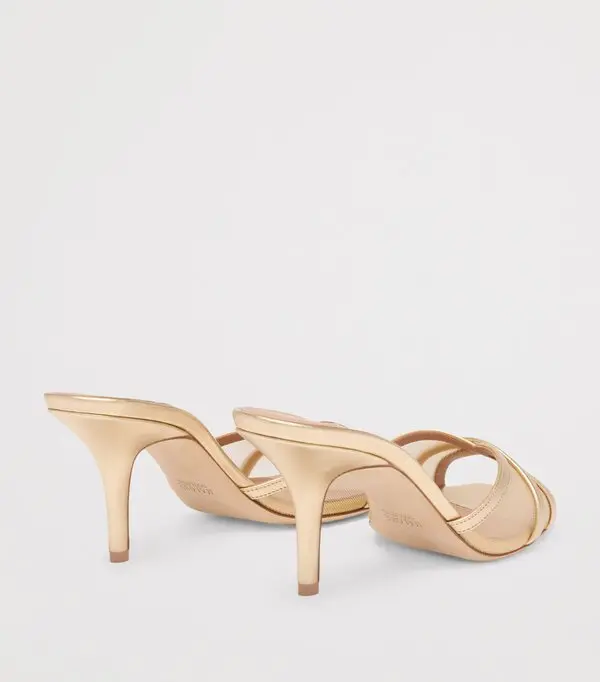 MALONE SOULIERS Mesh-leather Perla Mules - Beige