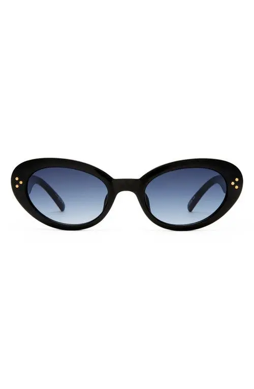 Le Specs Tootsie 53mm Cat Eye Sunglasses - Black/smoke Grad