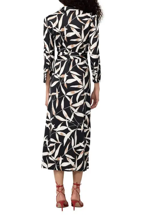 Diane Von Furstenberg Sana Two Leaf Print Wrap Shirtdress