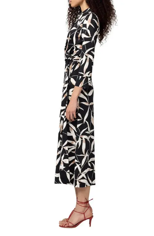 Diane Von Furstenberg Sana Two Leaf Print Wrap Shirtdress