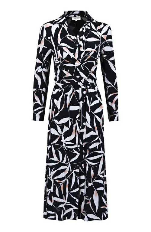 Diane Von Furstenberg Sana Two Leaf Print Wrap Shirtdress