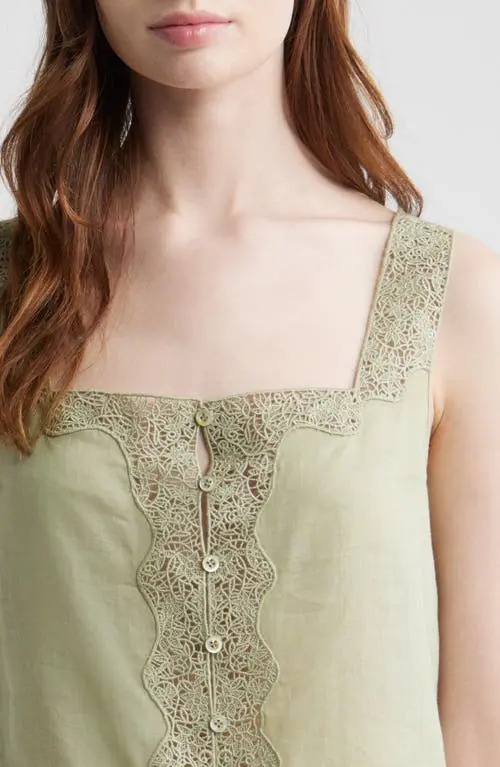 FRAME Embroidered Crop Tank