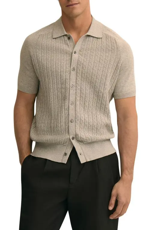 Brooks Brothers Mini Cable Cotton Short Sleeve Cardigan - Bros Bc15