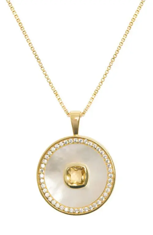 FREYA ROSE London Mother Of Pearl Necklace - Citrine