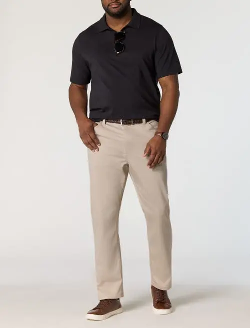 OAK HILL BY DXL Big & Tall Straight-fit 5-pocket Tech Pants - Light Khaki