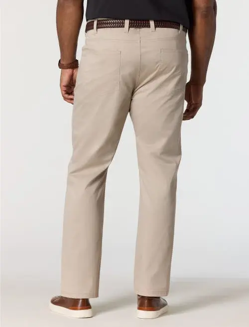 OAK HILL BY DXL Big & Tall Straight-fit 5-pocket Tech Pants - Light Khaki
