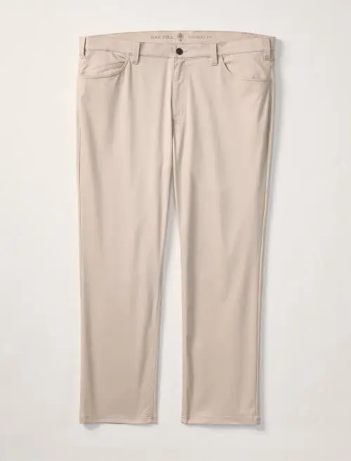 OAK HILL BY DXL Big & Tall Straight-fit 5-pocket Tech Pants - Light Khaki