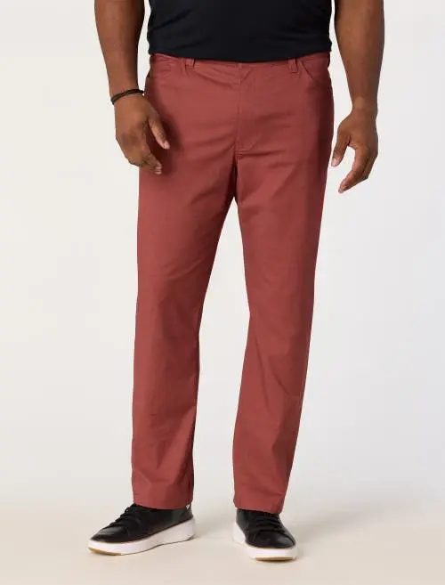 OAK HILL BY DXL Big & Tall Straight-fit 5-pocket Tech Pants - Sable Heather