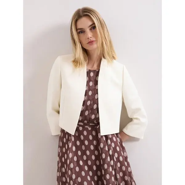PHASE EIGHT Catherine Collarless Jacket - Cream