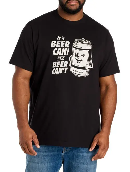 LIFE IS GOOD Big & Tall Beer Can Beer Can't Graphic Tee - Black