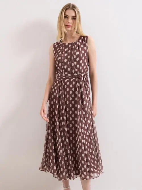 PHASE EIGHT Lucinda Midi Spot Dress