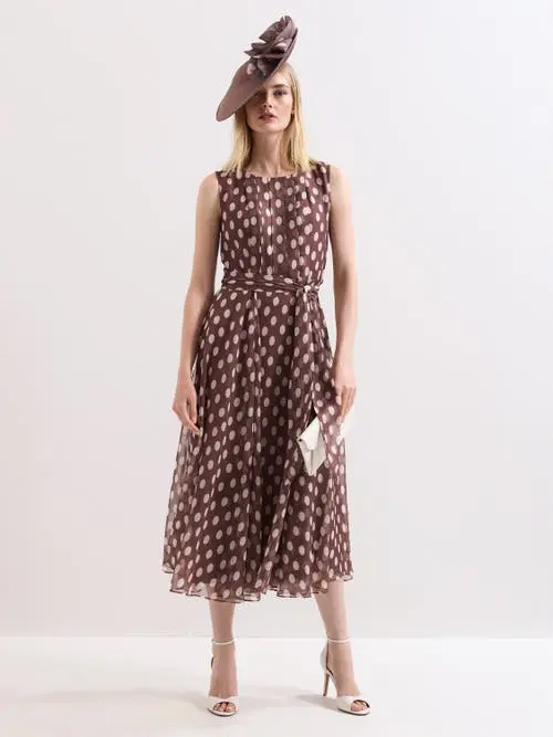 PHASE EIGHT Lucinda Midi Polka Dot Dress