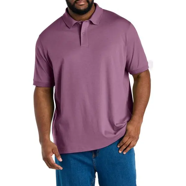 HARBOR BAY BY DXL Big & Tall Interlock Polo Shirt - Mulberry