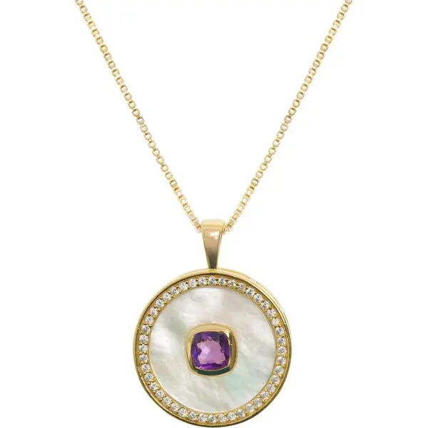 FREYA ROSE Mother Of Pearl Necklace - Amethyst