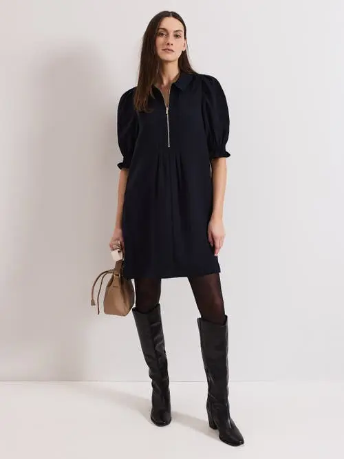 PHASE EIGHT Candice Zip Mini Dress - Navy