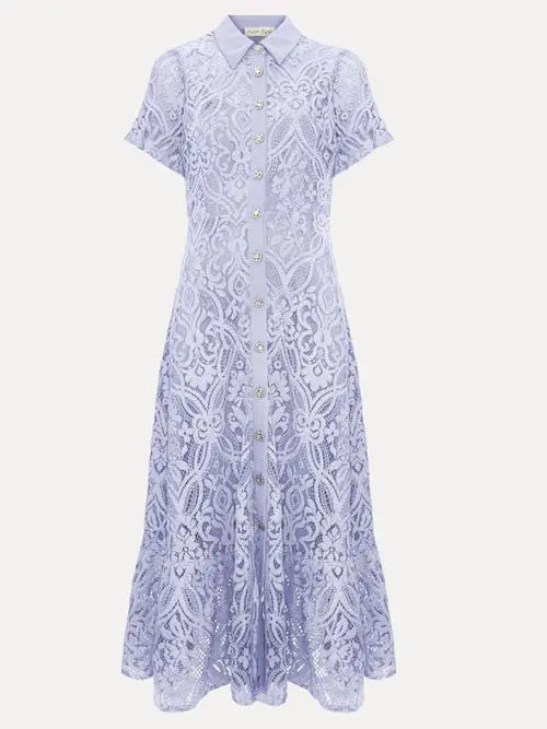 PHASE EIGHT Carmine Lace Midi Shirt Dress