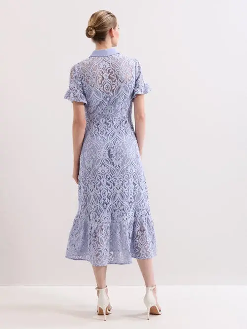 PHASE EIGHT Carmine Lace Midi Shirt Dress