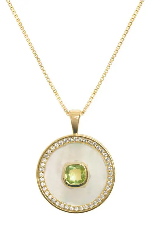 FREYA ROSE Mother Of Pearl Necklace - Peridot